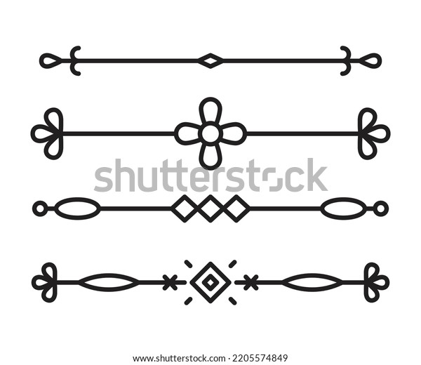 Text Dividers Separators Line Art Illustration Stock Vector (Royalty ...
