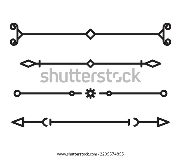 Text Dividers Separators Line Art Illustration Stock Vector (Royalty ...