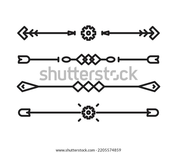 Text Dividers Separators Line Art Illustration Stock Vector (Royalty ...