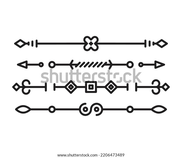 Text Dividers Separators Line Art Illustration Stock Vector (Royalty ...