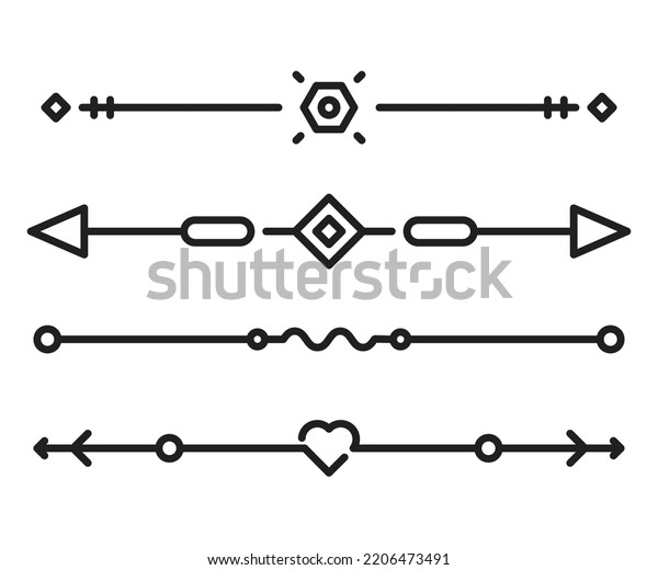 Text Dividers Separators Line Art Illustration Stock Vector (Royalty ...
