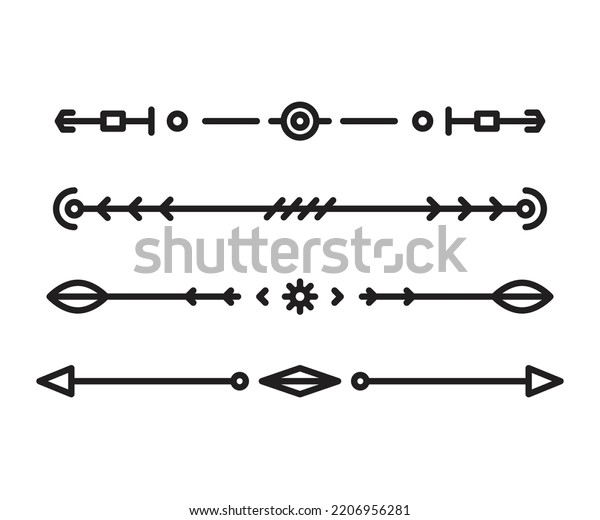 Text Dividers Separators Line Art Illustration Stock Vector (Royalty ...