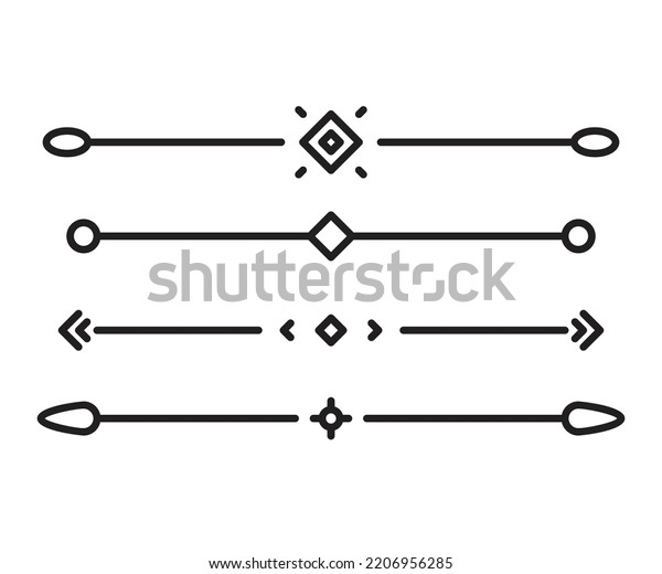 Text Dividers Separators Line Art Illustration Stock Vector (Royalty ...