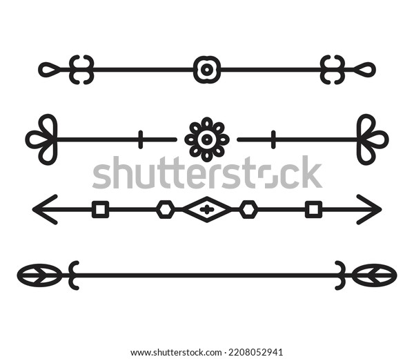 Text Dividers Separators Line Art Illustration Stock Vector (Royalty ...