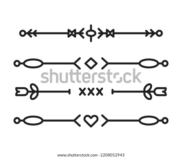 Text Dividers Separators Line Art Illustration Stock Vector (Royalty ...