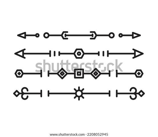 Text Dividers Separators Line Art Illustration Stock Vector (Royalty ...
