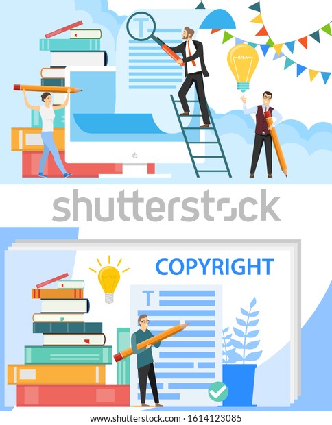 Text Editing Copyright Group People Mini Stock Vector (Royalty Free ...