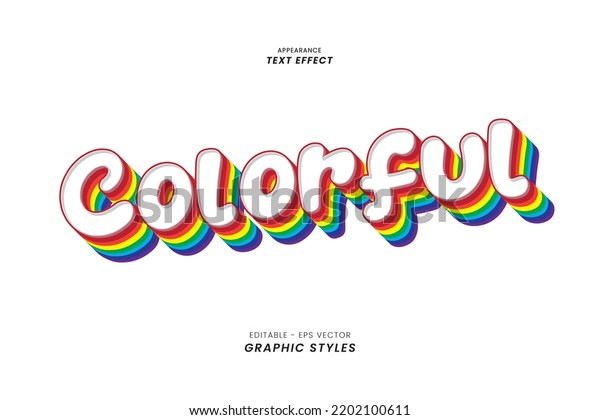 Text Effects Colorful 3d Fonts Use Stock Vector (Royalty Free ...