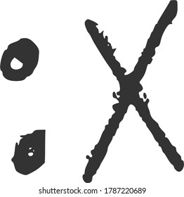 Text Emoticon X Handwritten Style Stock Vector (Royalty Free) 1787220689