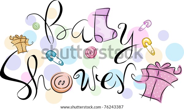 Text Featuring Words Baby Shower Stock Vector (Royalty Free) 76243387