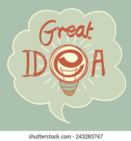 Text Great Idea Conceptual Sign Light Stock Vector (Royalty Free ...