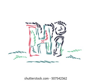 Text Hi Original Style Hand Lettering Stock Vector (Royalty Free ...