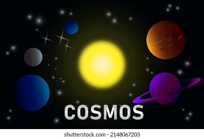 Text Illustration Cosmos Creative Word Concept Stock Vector (Royalty ...