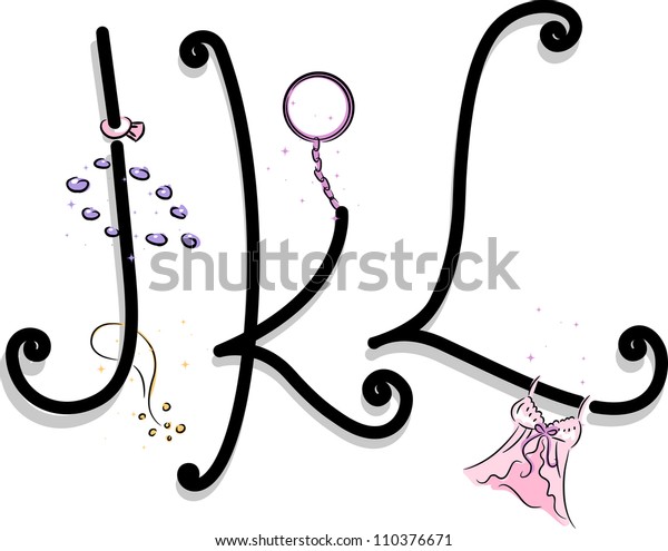 Text Illustration Featuring Girly Alphabet Letters Stock Vector ...