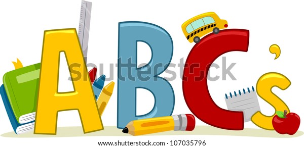 Text Illustration Featuring Letters Alphabet Learning Stock-vektor ...