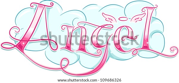 Text Illustration Featuring Word Angel Stock Vector (Royalty Free ...