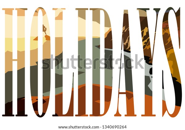 Text Landscape Wallpaper Design Vector Natural Stock Vector (Royalty ...