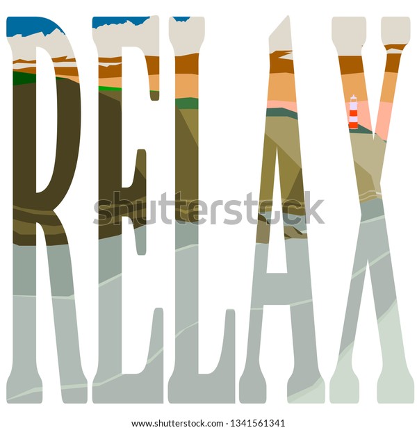 Text Landscape Wallpaper Design Vector Natural Stock Vector (Royalty ...