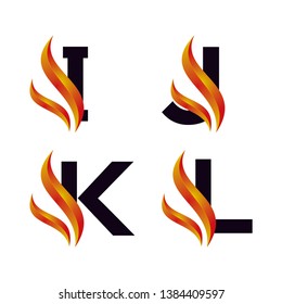 Letter Text Flame Fire Logo Design Stock Vector (Royalty Free ...