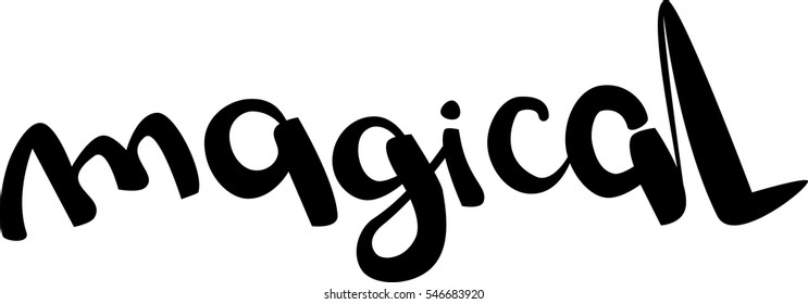 Text Magical Modern Brush Calligraphy Handwritten Stock Vector (Royalty ...