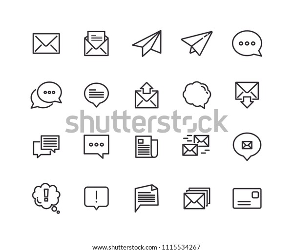 Text Message Icons White Background Simple Stock Vector (Royalty Free ...