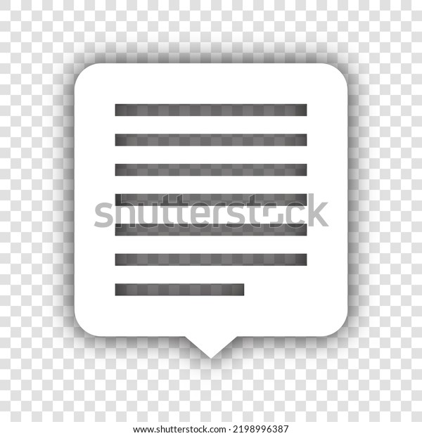 Text Message Sign Illustration White Icon Stock Vector (Royalty Free ...