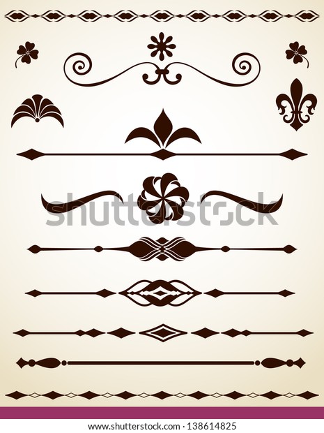Text Paragraph Dividers Decorations Stock Vector (Royalty Free) 138614825
