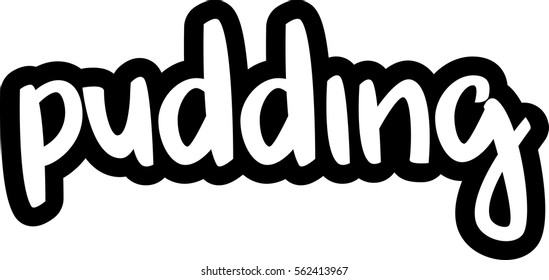 Text Pudding Cooking Lettering Designs Print Stock Vector (Royalty Free ...