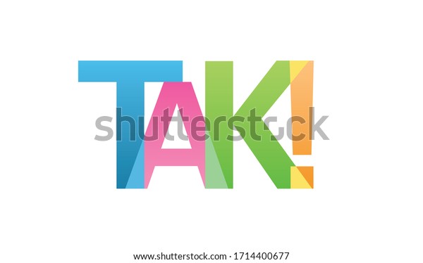 Text Tak Danish Denmark Means Thanks Stock Vector (Royalty Free ...