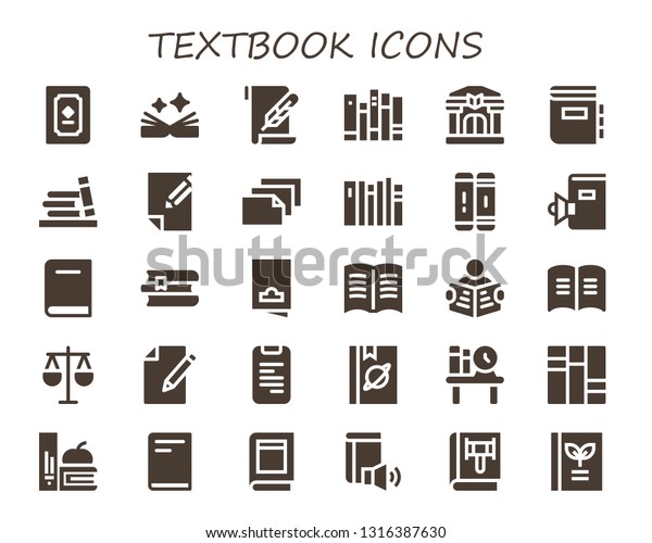 Textbook Icon Set 30 Filled Textbook Stock Vector (Royalty Free) 1316387630