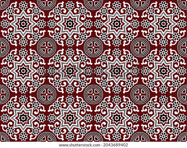 Textile Ajrak Pattern Mehroon Black Stock Vector (Royalty Free ...