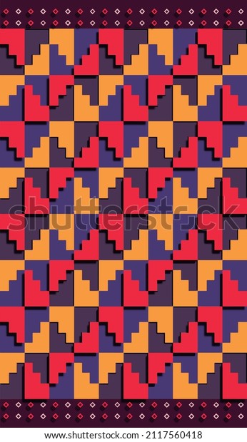 Textile Cultural Patterns Peru Mexico Inca: เวกเตอร์สต็อก (ปลอดค่า ...