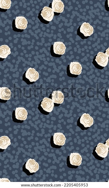 Textile Design Abstract Dot Flower Pattern Stock Vector (Royalty Free ...