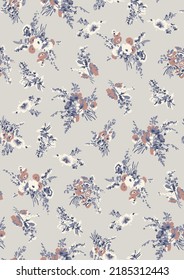 Textile Design Cute Flower Pattern Image Stock Vector (Royalty Free ...