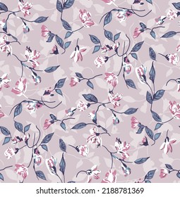 Textile Design Cute Flower Pattern Image Stock Vector (Royalty Free ...