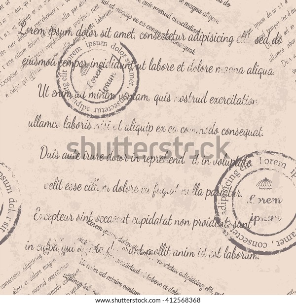 Textile Design Wallpaper Faded Text Stamps Stock Vector (Royalty Free ...