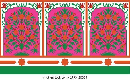 Textile Floral Border Multi Colors Stock Vector (Royalty Free ...