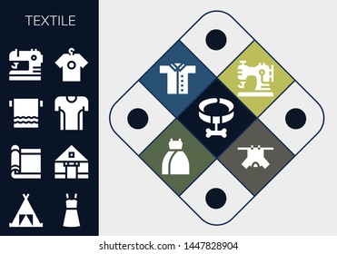 Textile Icon Set 13 Filled Textile Stock Vector (Royalty Free ...