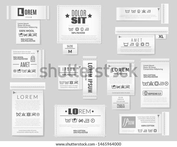 Textile Labels Set Realistic Stripes On Stock Vector (Royalty Free ...