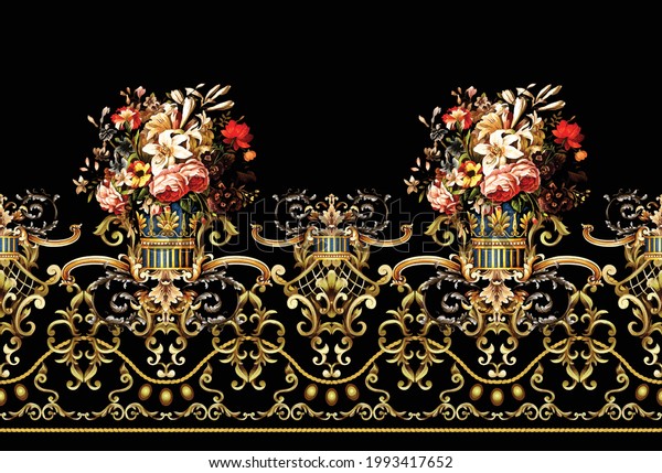 Textile Ornamental Border Multi Colors Stock Vector (Royalty Free ...
