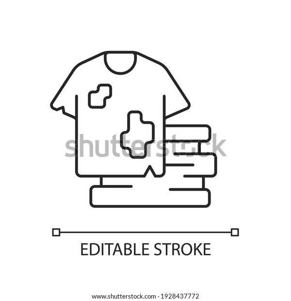 Textile Waste Linear Icon Clothing Footwear Stock Vector (Royalty Free ...