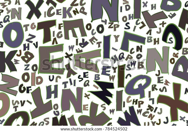 Texture Background Colorful Abstract Alphabets Letters Stock Vector ...