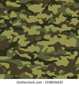 Texture Camouflage Classic Seamless Pattern Jungle Stock Vector ...