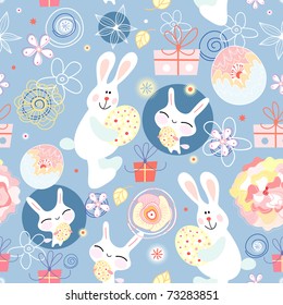 Texture Easter Bunnies: vector de stock (libre de regalías) 73283851 ...