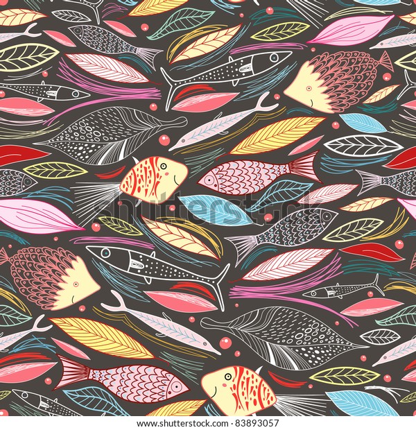 Texture Fish Leaves Stock Vector (Royalty Free) 83893057 | Shutterstock