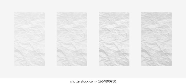 Texture Sheet White Crumpled Paper Set Stock Vector (Royalty Free ...