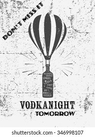 Texture Vodka Bottle On Air Balloon Stock Vector (Royalty Free ...