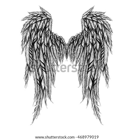 Textured Detailed Wings Stock Vector (Royalty Free) 468979019 ...