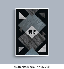 Textured Geometry Composition Modern Design Poster Stock Vector ...