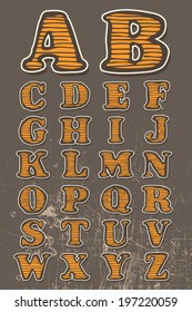 Textured Hand Drawn Alphabet Vector Color Stock Vector (Royalty Free ...